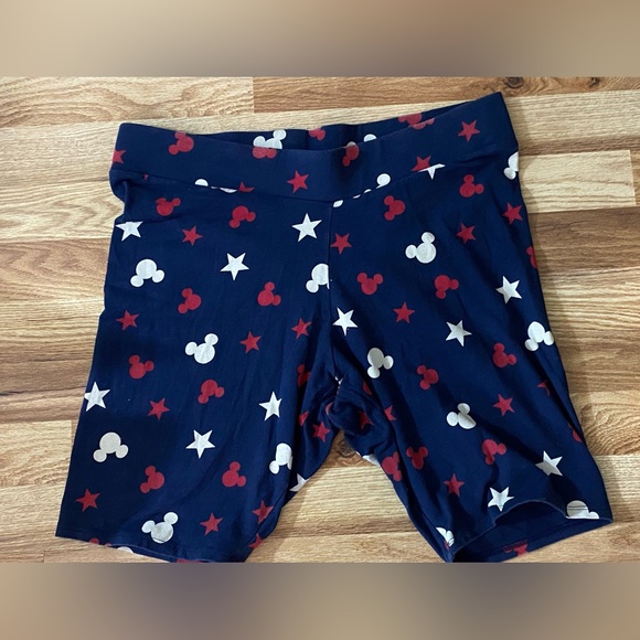 Disney | Shorts | Disney Biker Shorts With Red And White Mickey Stars ...